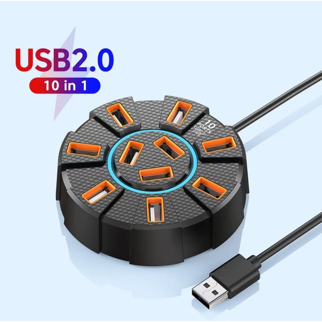 7/10 Ports USB 2.0 Hub Universal Laptop Computer Docking Station Multi ...
