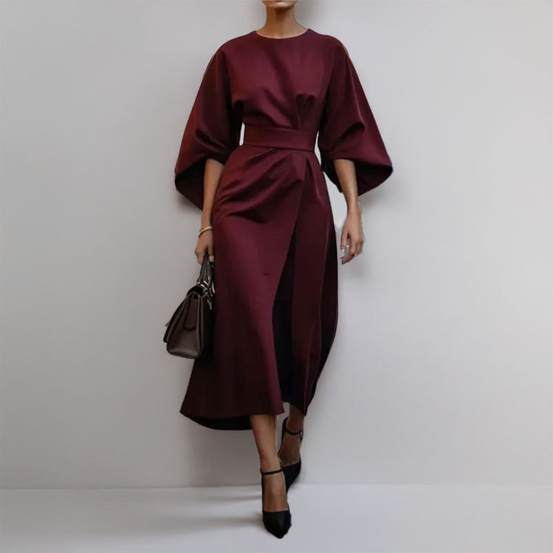 OBAD Vintage Elegan Wanita Longgar Panjang Eropah dan Amerika Warna ...