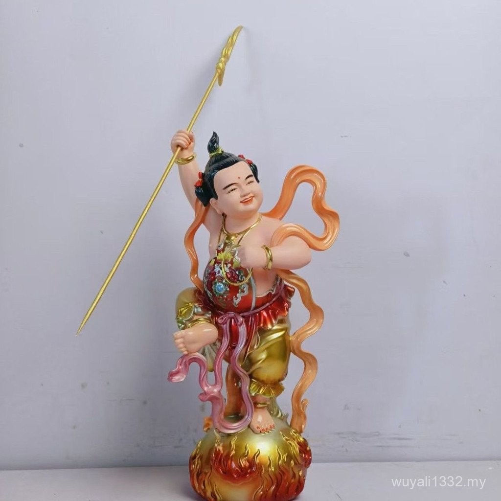 Nezha Putera Ketiga Patung Resin Patung Buddha Roda Api Angin Altar ...