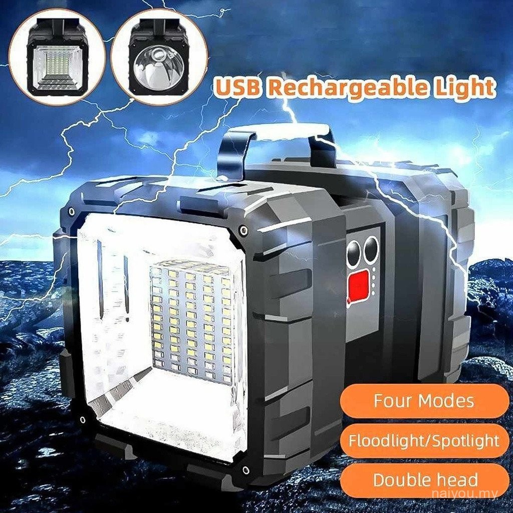 120000lumens Super Bright Torch Light Rechargeable Flashlight Double ...
