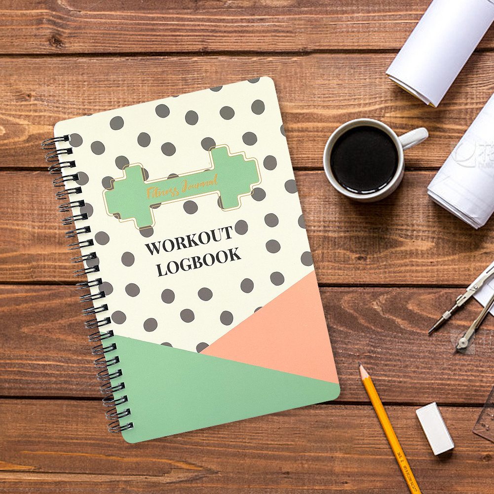 Fitness Logbook A5 Gym Exercise Notebook Coiled Fitness Punch Book for ...