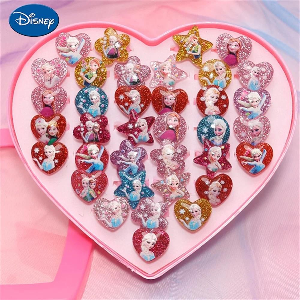 36pcs Disney Princess Ring Set Kids Cartoon Rings Aisha Mickey Girls ...