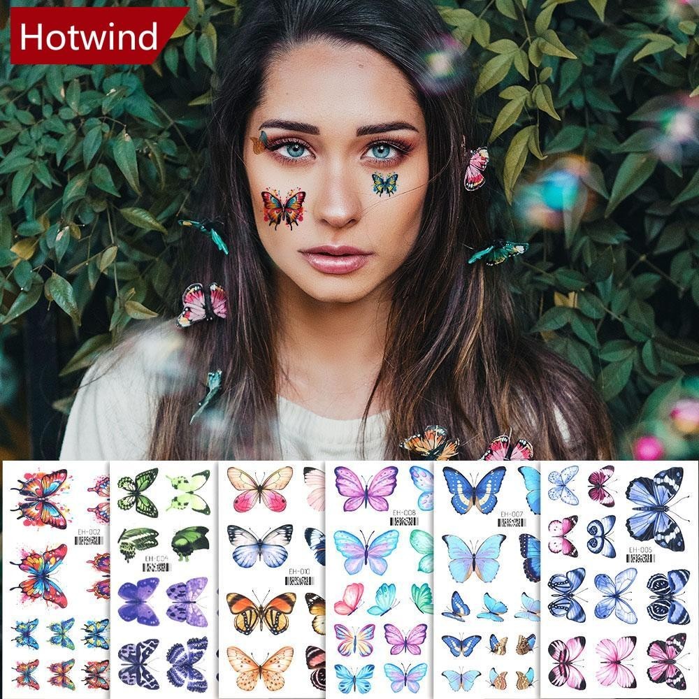 HOTWIND Butterfly Tattoo Sticker Waterproof Children's Colorful Cartoon ...