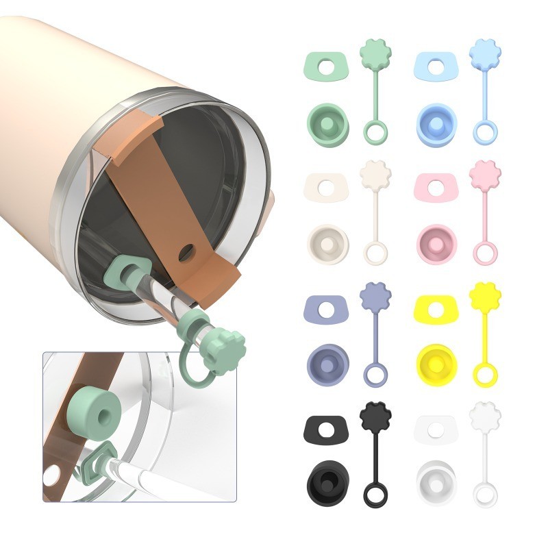 SUGAW 3pcs Silicone Spill Proof Stopper Set, Straw Cover Cap, Square ...