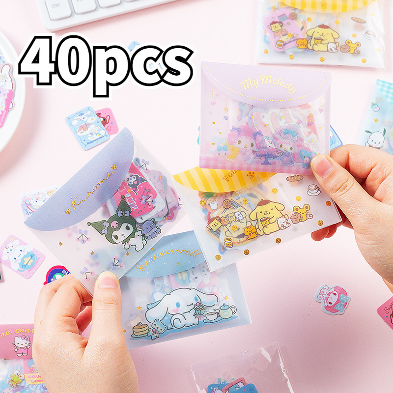 40Pcs Cartoon Sanrio Laptop Stickers Pack Hello Kitty Cinnamoroll ...