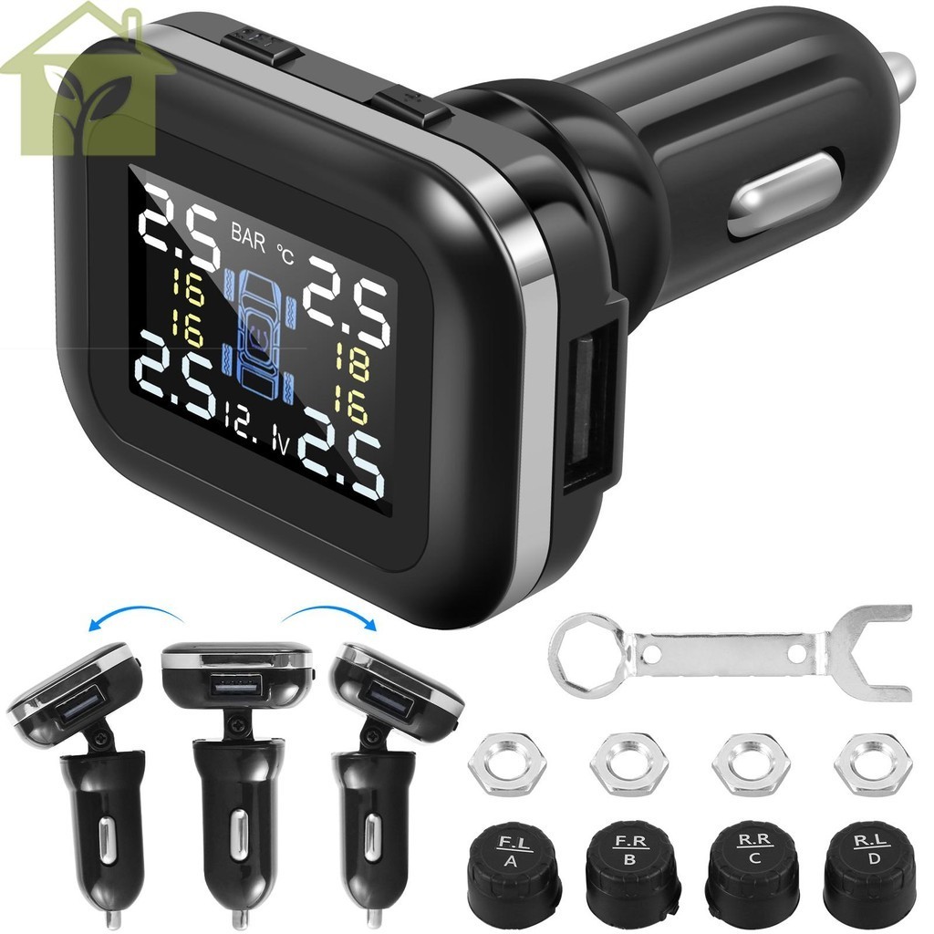 Tire Pressure Monitoring System Tpms Wireless Real Time Tire Pressure Monitor System With 4