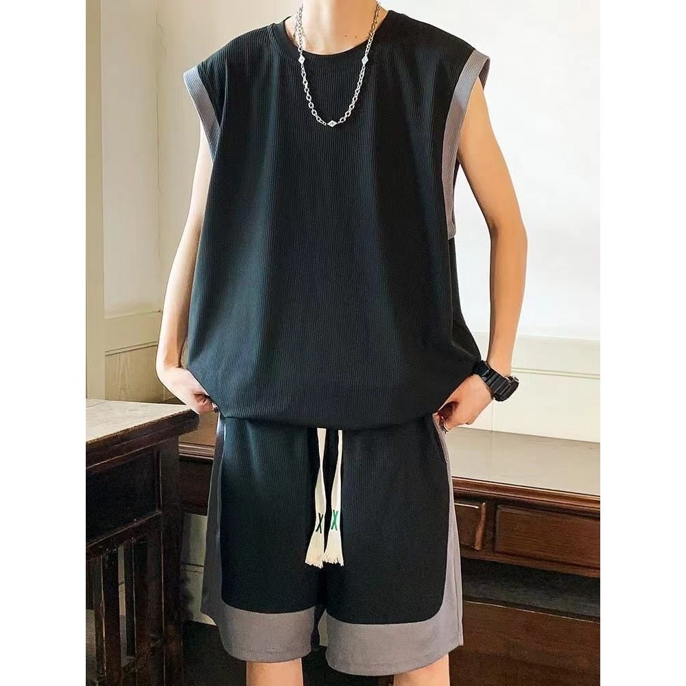 M-8XL 】Two-piece Set Plus Size for Men Extra Large 300 Pound Casual Sports Set Men's and Women's ...