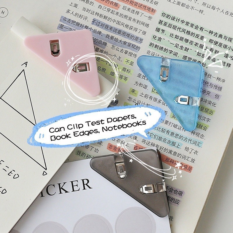 Klip segi tiga telus klip kertas ujian klip comel Memo klip pengikat ...