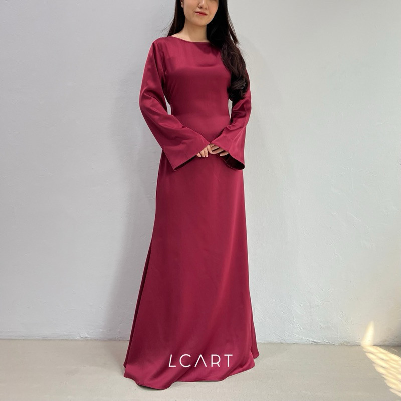 Lcart Dress Satin Rora Long Sleeve Dress | Women's Satin Dress C008 By ...