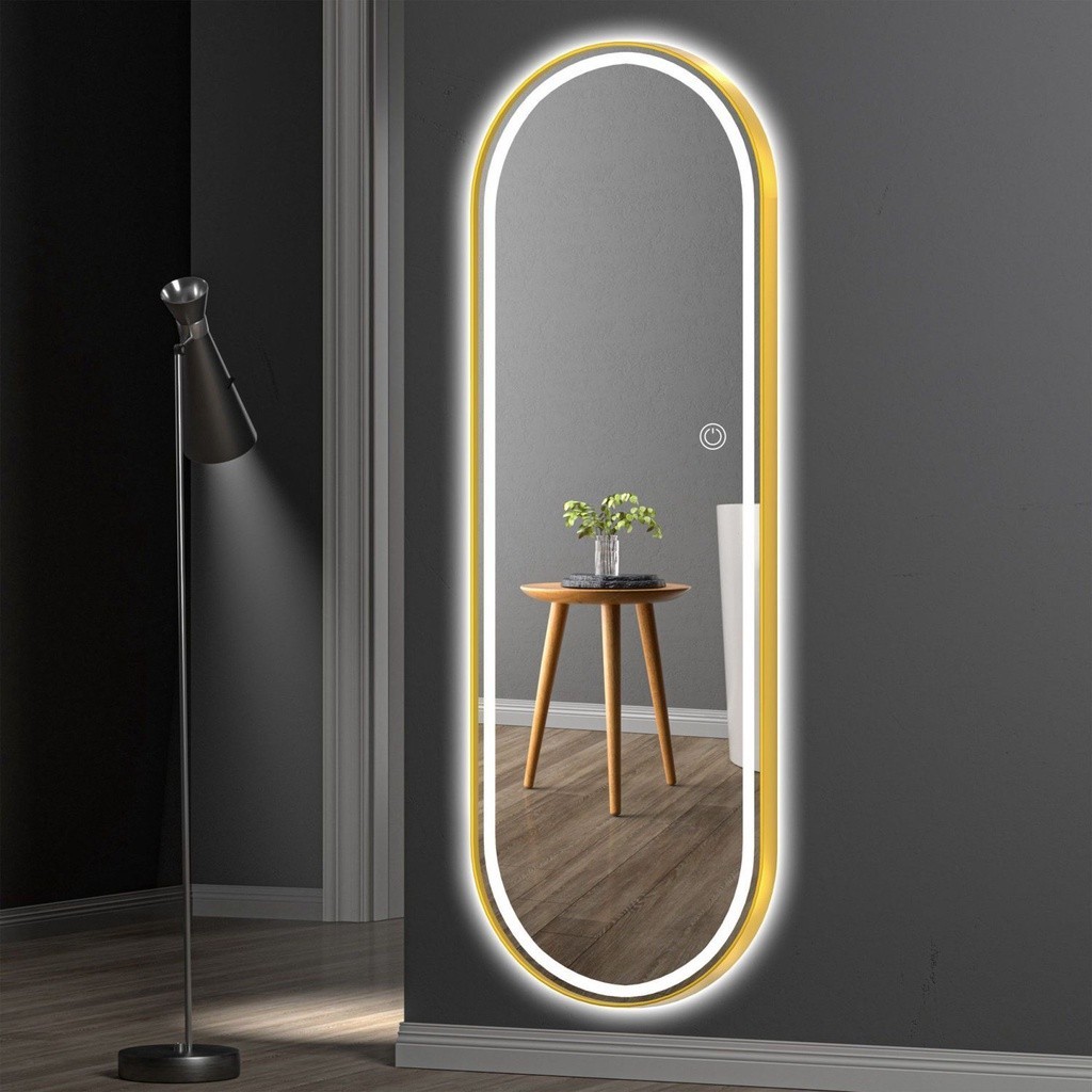 Bathroom Mirror Wall Mounted Mirror With Oval Bezel LED Intelligent ...