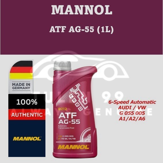 Mannol 8212 ATF AG55 Transmission Fluids 1L for VW / AUDI 6 Speed Automatic (Made In Germany ...