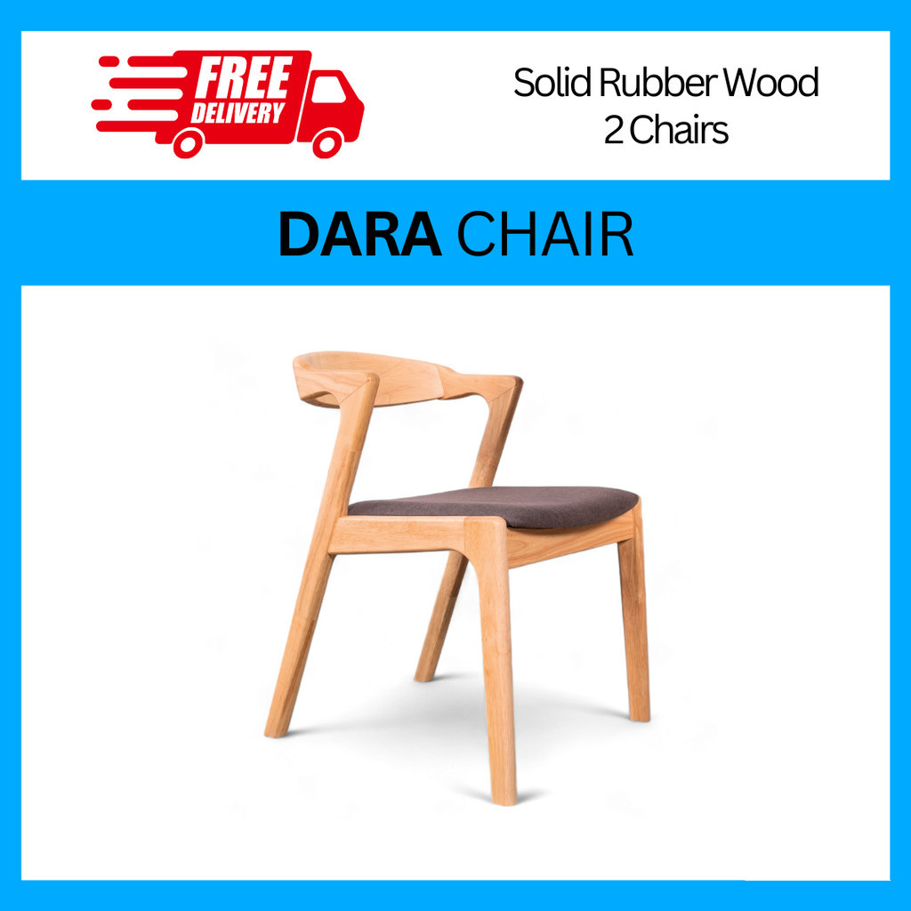Dara Solid Rubberwood YH Beech Dining Chair (2pcs) | Shopee Malaysia