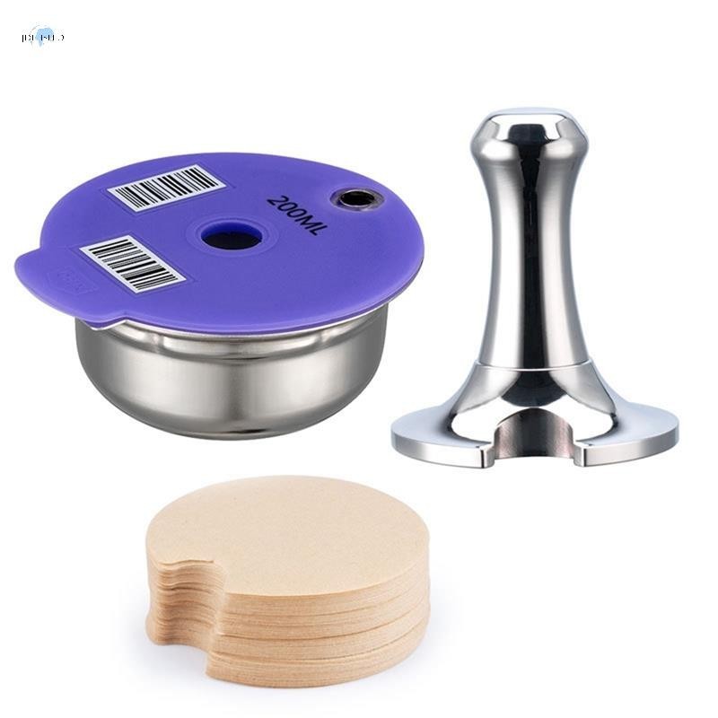 For Machine Coffee Capsule Pod Refillable Filter Pod+Pressing Powder ...