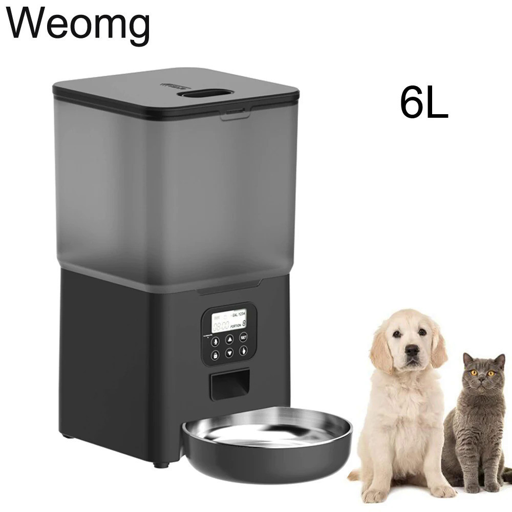 6L Smart Automatic Pet Feeder Stainless Steel Dog Bowl Pet Food ...