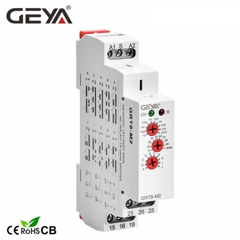 GEYA GRT8-M 16A Multifunction Timer Relay with 10 Function Choices AC ...