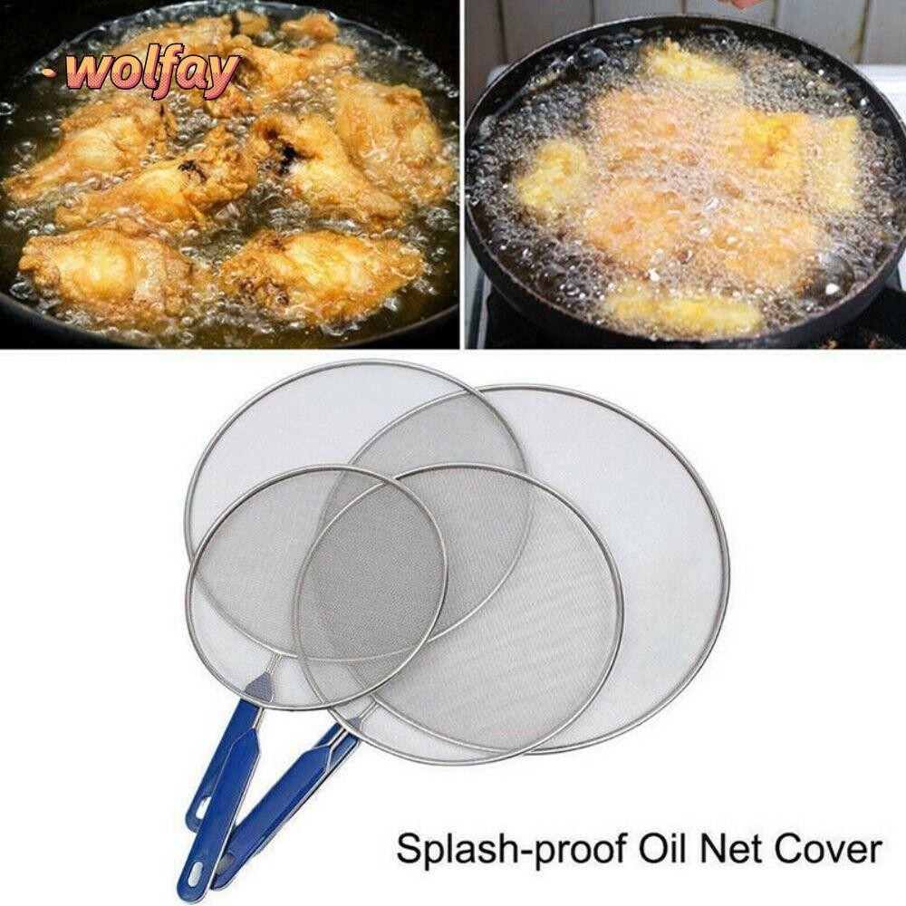 WOLFAY Grease Splatter Screen Kitchen Tools Guards Mesh Anti Splatter ...