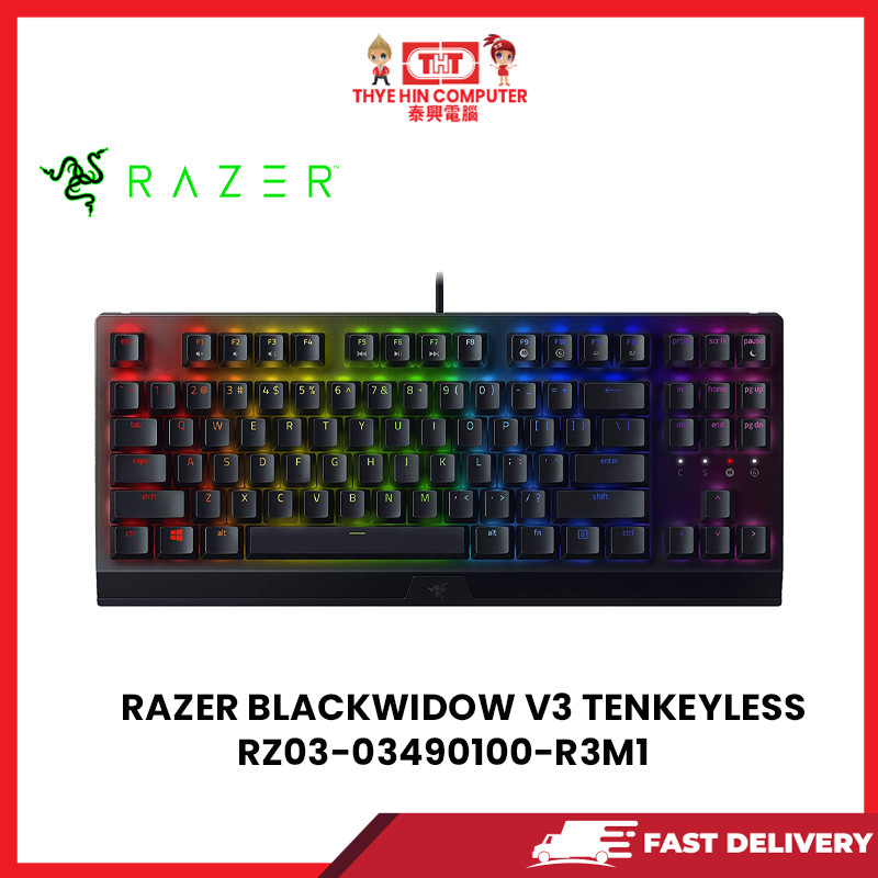 RAZER BLACKWIDOW V3 TENKEYLESS RZ03-03490100-R3M1 MECHANICAL KEYBOARD ...