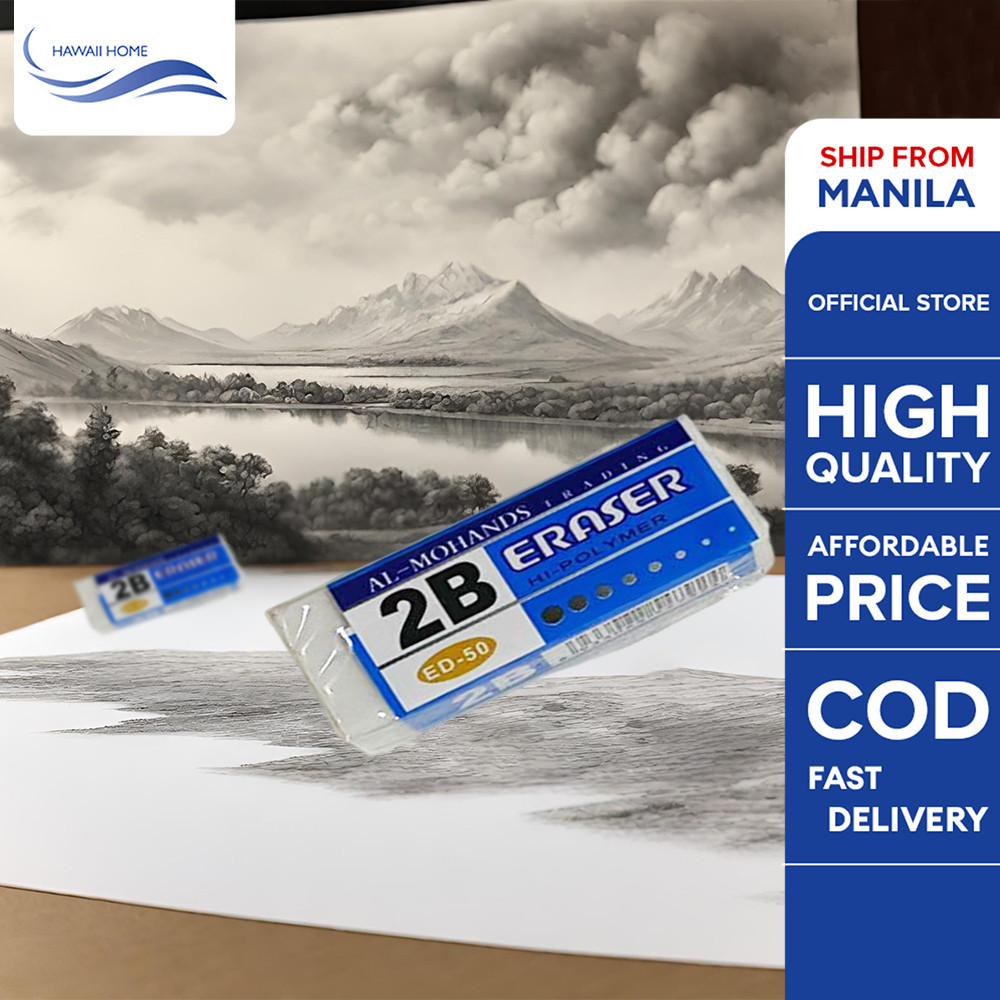 Hawaii Home Hi-Polymer Classic White Pencil Eraser School and Office ...