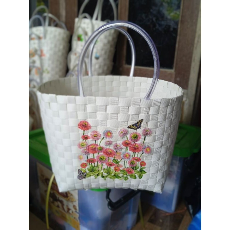 tas kotak 20x20 , tas decoupage , tas anyaman , tas berkat | Shopee ...