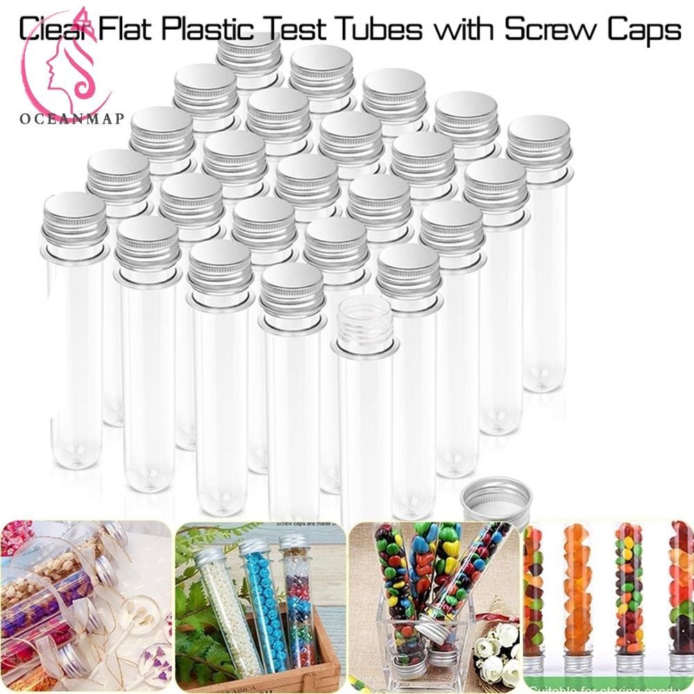 OCEANMAP Transparent Test Tubes 25pcs Clear Liquid Powder Storage ...