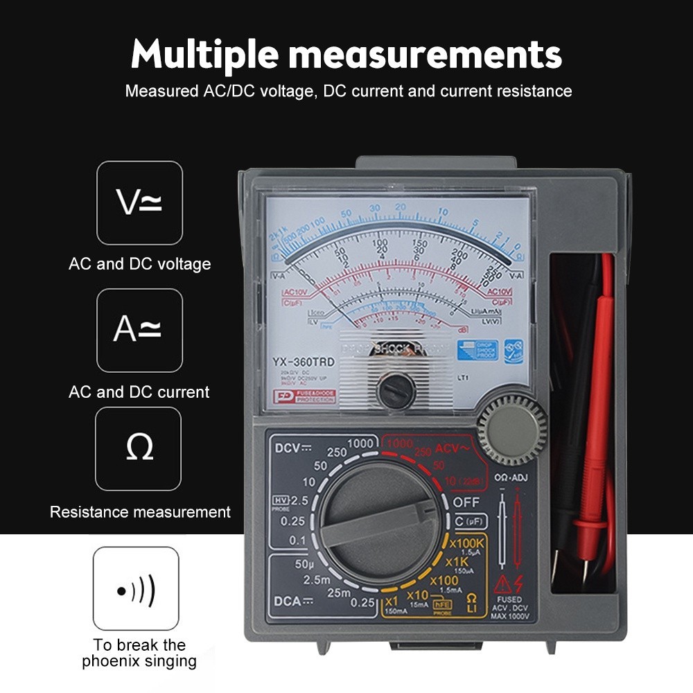 YX-360TRD MINI Multimeter Portable Electric Analog Multitester ...