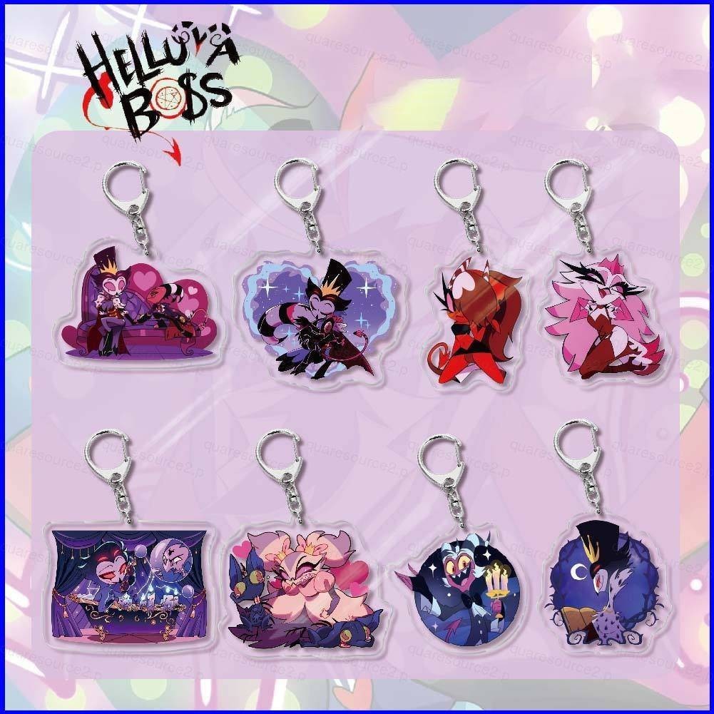 SQK Helluva Boss Blitzo Moxxie Millie Loona Stolas Fizzarolli Acrylic key holder keychain bag ...