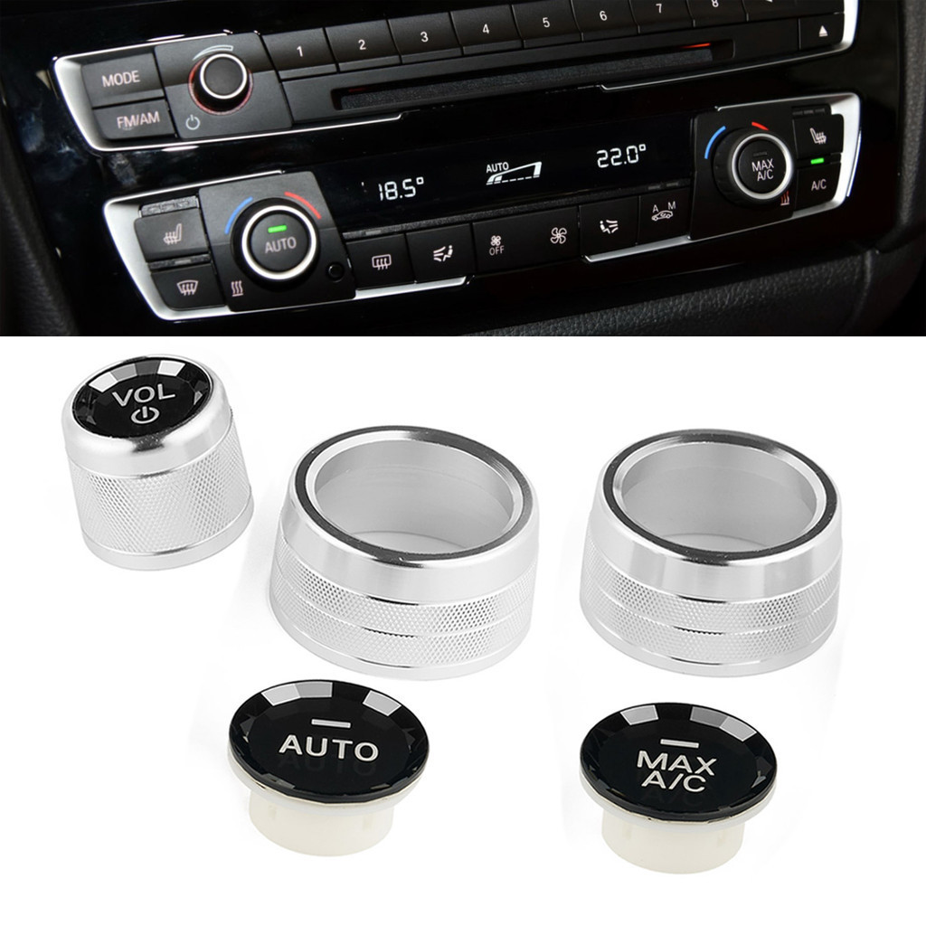 Crystal＆Aluminium Alloy Car AC Radio Knob Switch Cover Air Conditioner ...