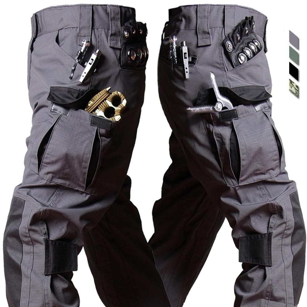 Men's Cargo Pants Outdoor Motorcycle Waterproof Work Wear Loose CS ...
