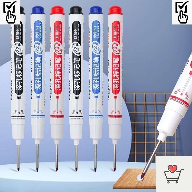 MBR Simple 3 Colors Premium 20mm Deep Hole Long Tip Marker Multipurpose ...