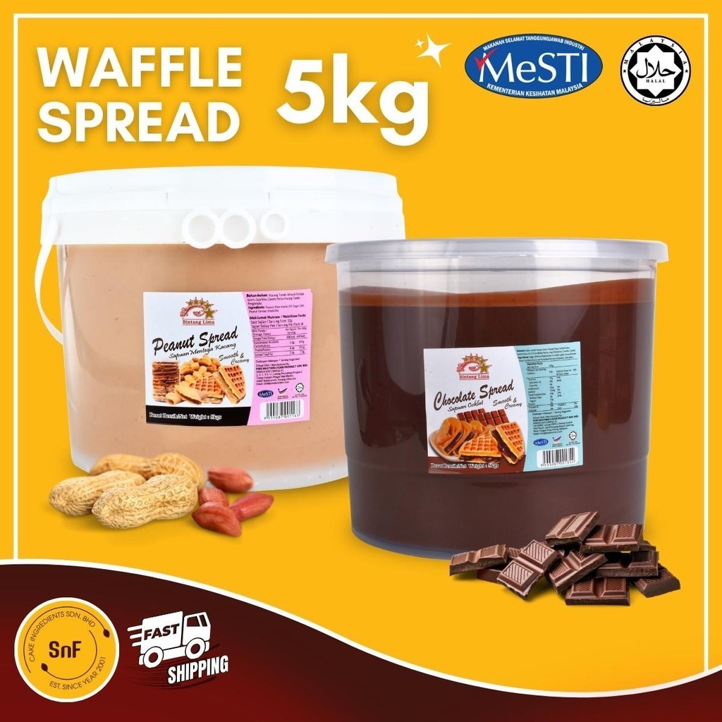 Waffle Chocolate Spread Peanut Spread Coklat Sapuan Baking Jam Halal ...