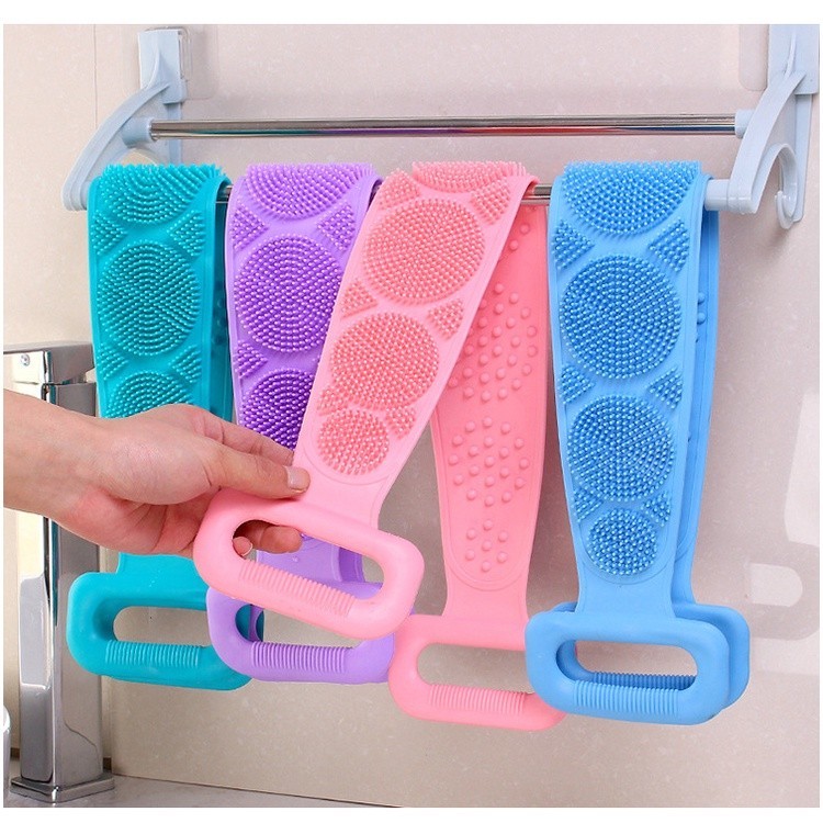 Malaysia Stock! Long Bath Towel Rub Silicone Back Rub Massage Berus ...
