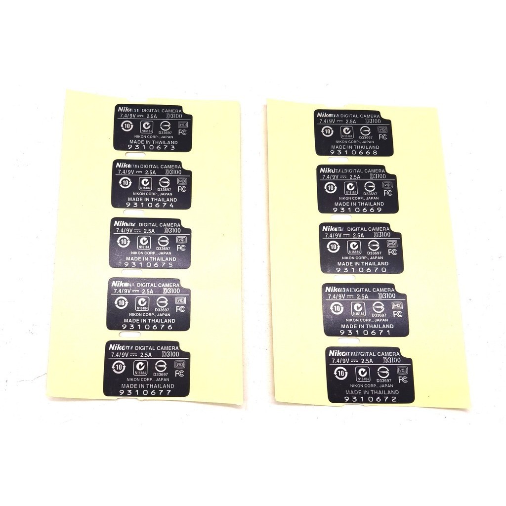 1Pcs For Nikon D3100 Bottom Label Paper Body Number Paper Camera bottom ...