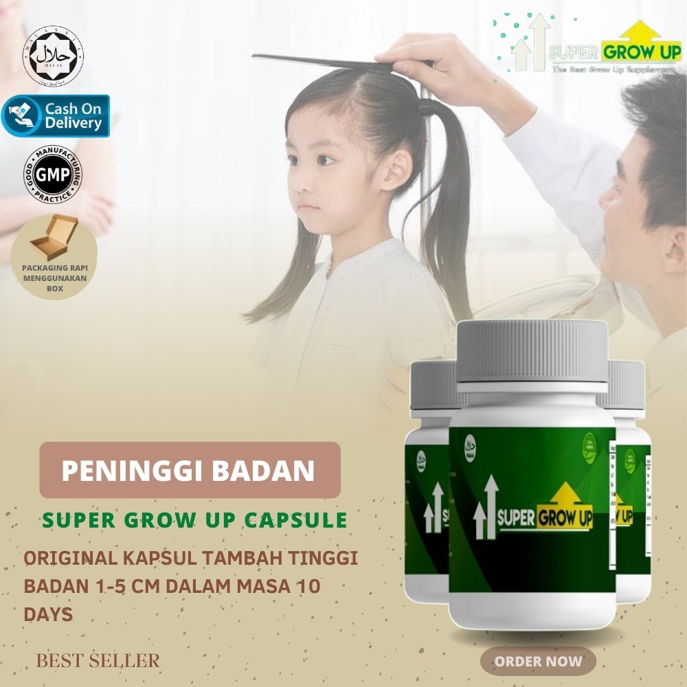 SUPER GROW UP PIL PENINGGI BADAN ORIGINAL supplement ubat tambah tinggi ...