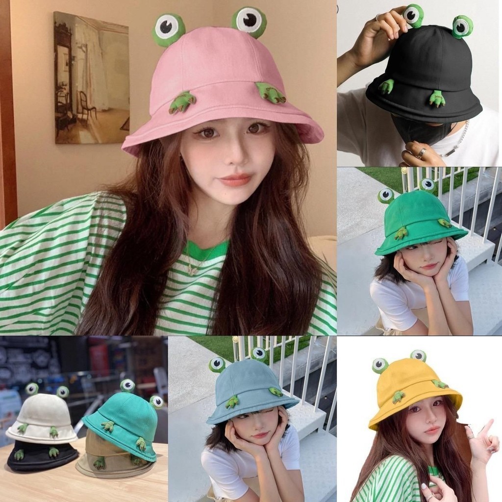 Japanese Style Cute Frog Bucket Hat Fashion for Men and Women | Shopee ...