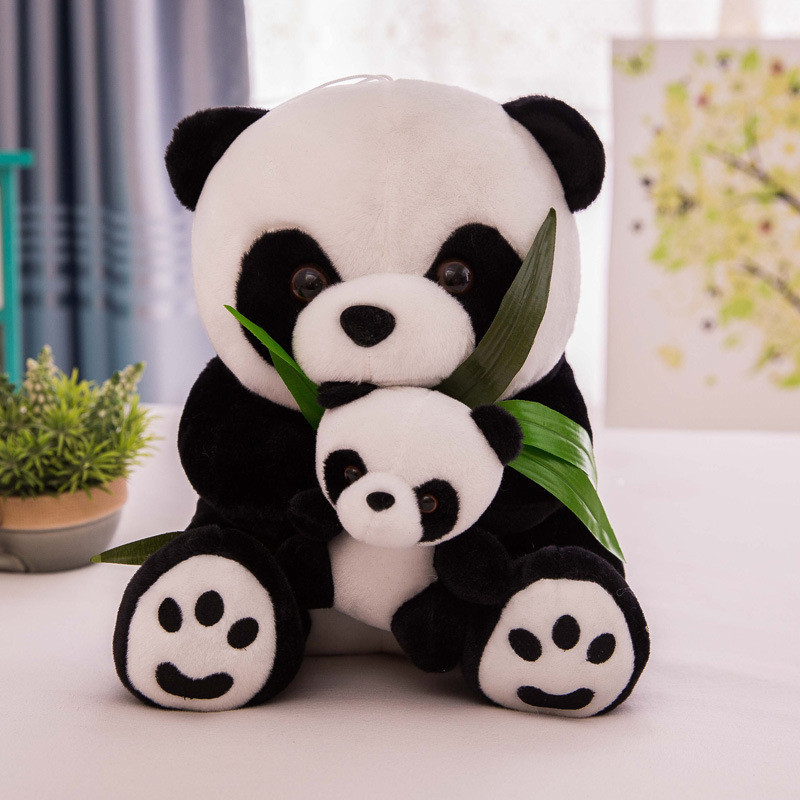 Plush Panda Doll Bamboo Panda Stuffed Animal Cute Plush Toy Little ...