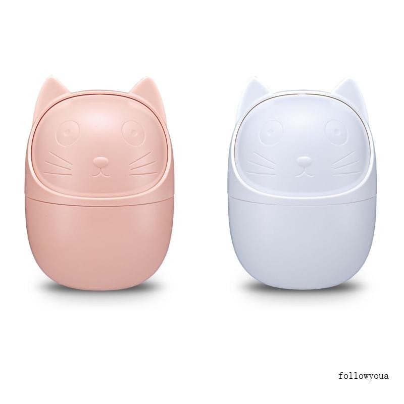 fol Nordic Cute Desktop Mini Flip Garbage Storage Bucket Cartoon for ...