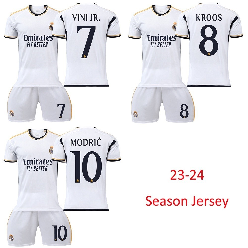 QM 23-24 Season The Whites Jersey Sets Modric Kroos Vini JR. Football ...