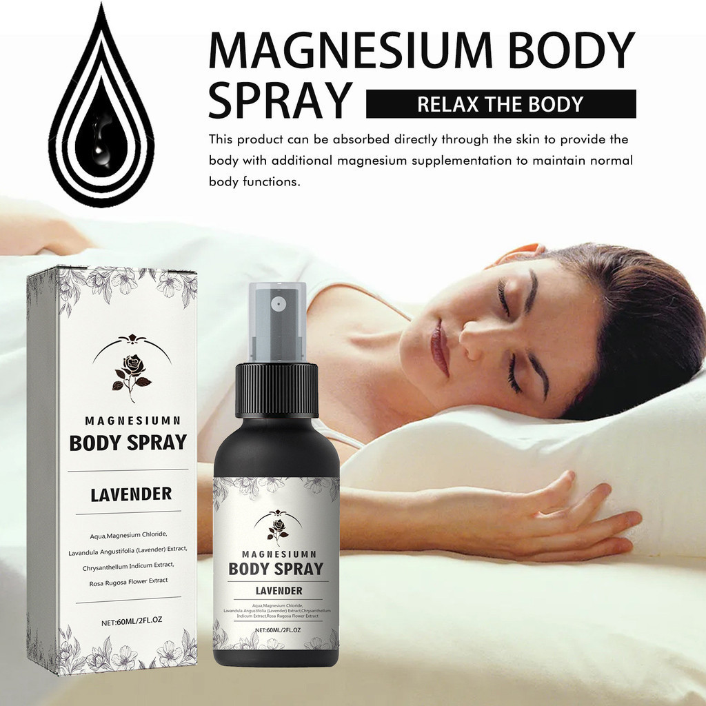 ReadyStock60ml Magnesium Spray, Magnesium Spray For Sleep And Anxiety ...