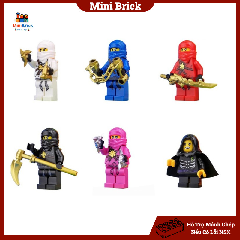 Ninja Go minifigures Lloyd Garmadon Zane Pink Pilot Suit Minibrick ...