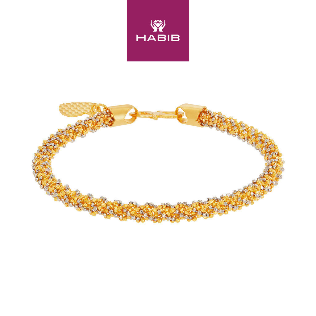 HABIB 916/22K Yellow and White Gold Bracelet 715(4R)-GW | Shopee Malaysia
