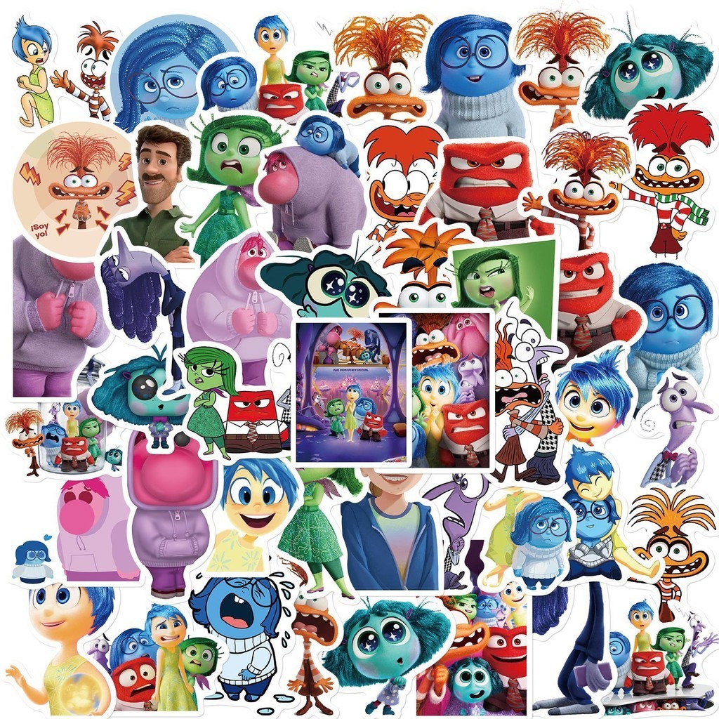 50 pcs Inside Out 2 Cartoon Movie Waterproof PVC Stickers | Shopee Malaysia