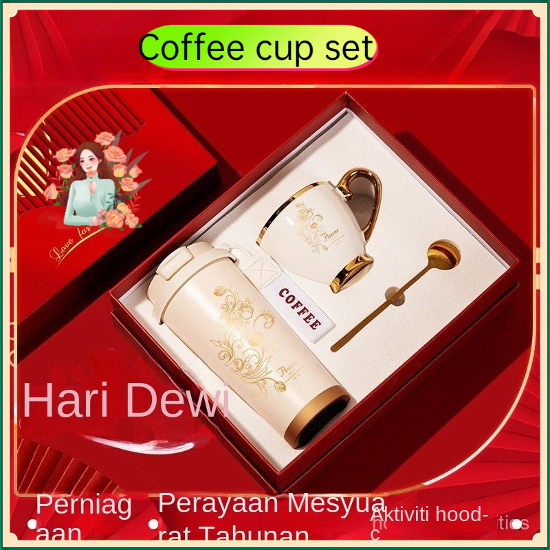 Coffee Cup gift Set, gift for women, Valentine's Day High-End Souvenir Business Gift Set, coffee ...
