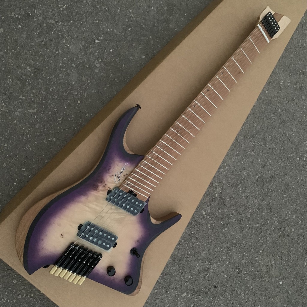 Grote 7 String Headless Fanned Fret Purple Electric Guitar | Shopee ...