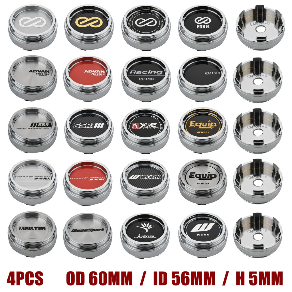 JDM Car Styling 60mm Wheel Center Caps WORK VS EQUIP MEISTER Wheel ...