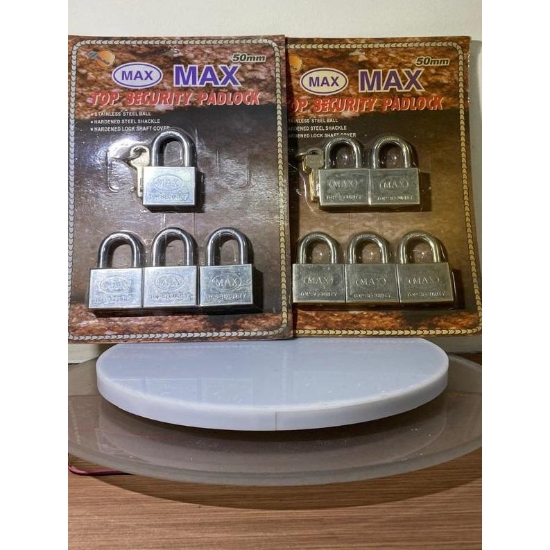 ( FAST SHIP ) Max Anti Cut SUS316 Padlock Kunci Mangga Chrome theft Molybdenum Nickel rumah moto ...
