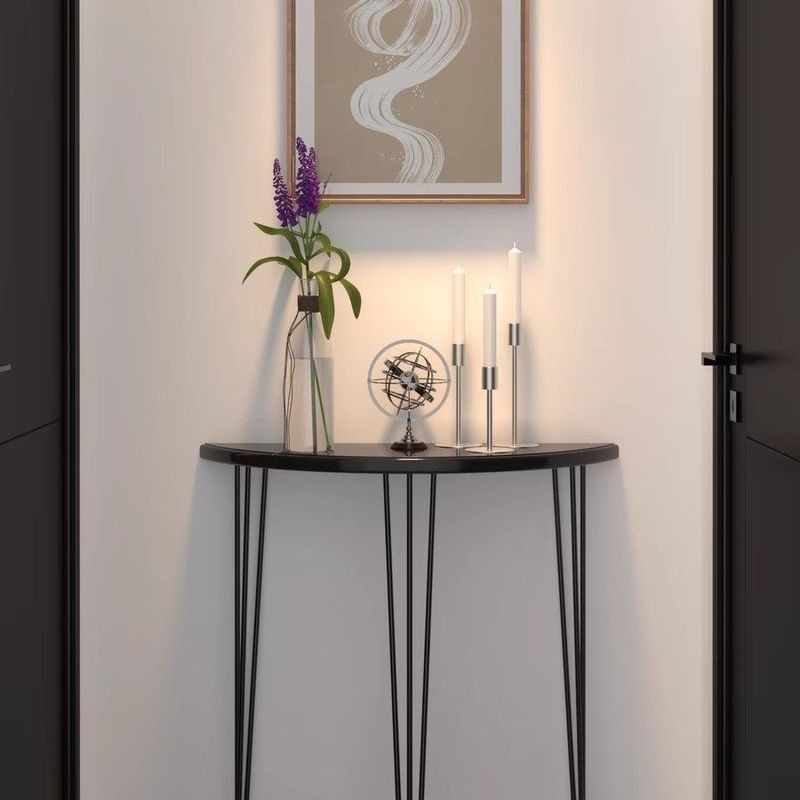 Nordic solid wood entrance ultra-narrow porch table against the wall ...