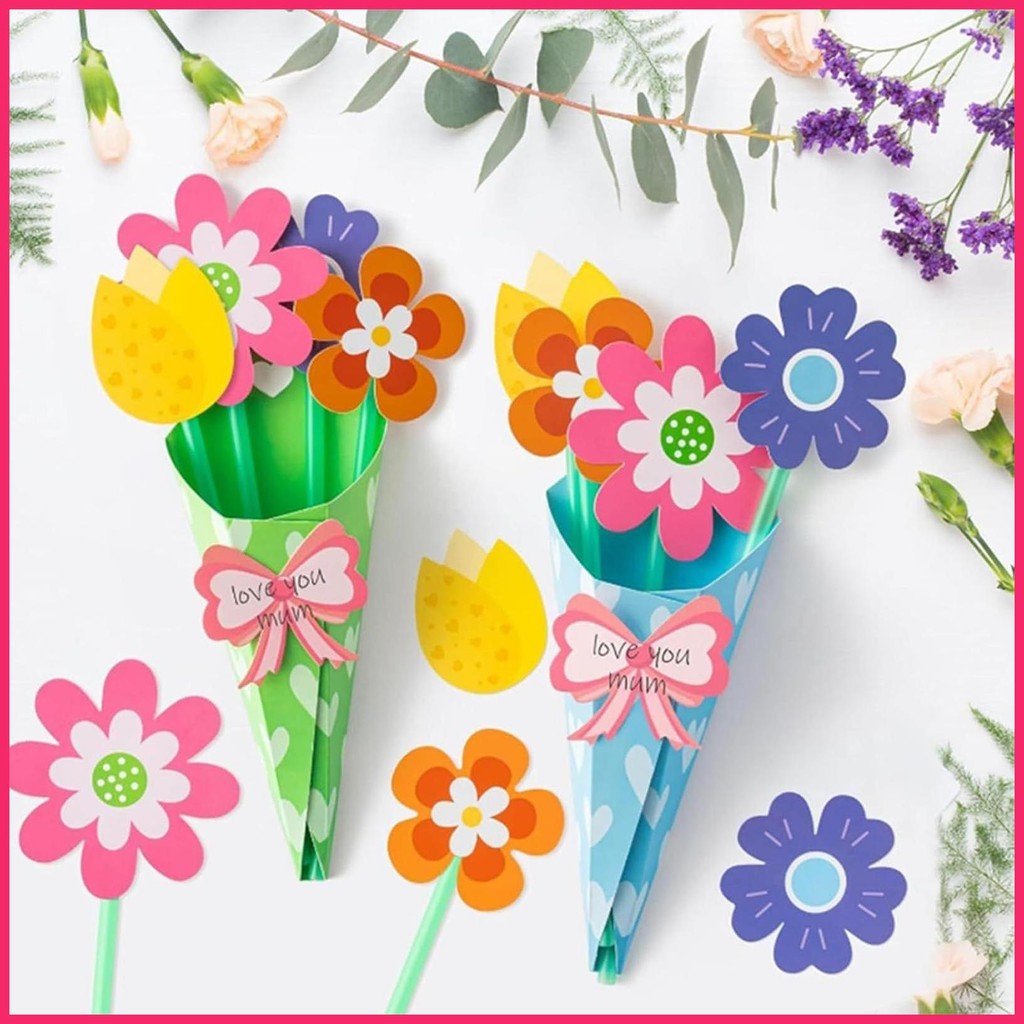 Happy Mother's Day Greeting Card Paper Mothers Day Card Flower Bouquet ...