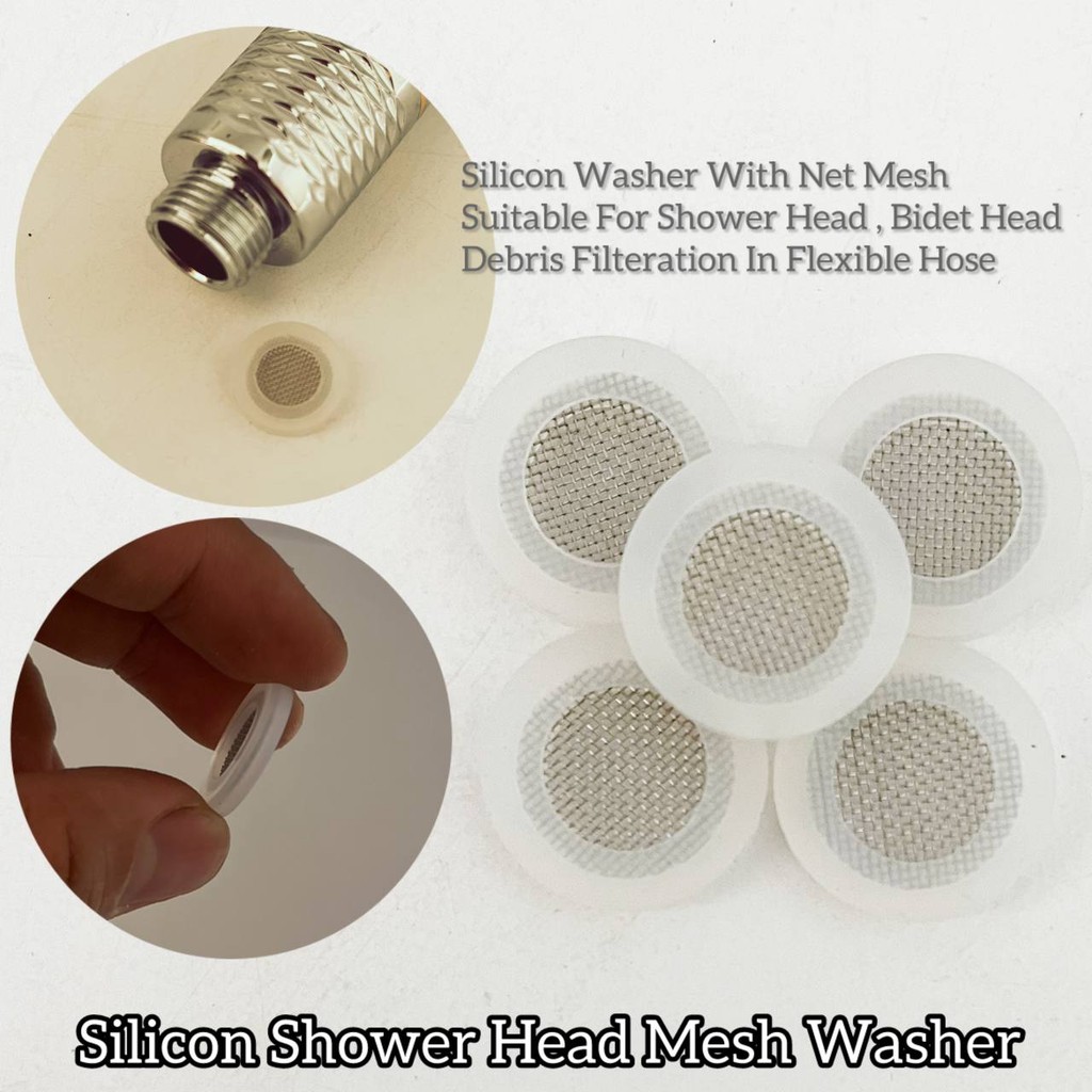 3PCS 1/2 Inch Silicon Rubber Washer With Mesh Net Filter For Bathroom ...