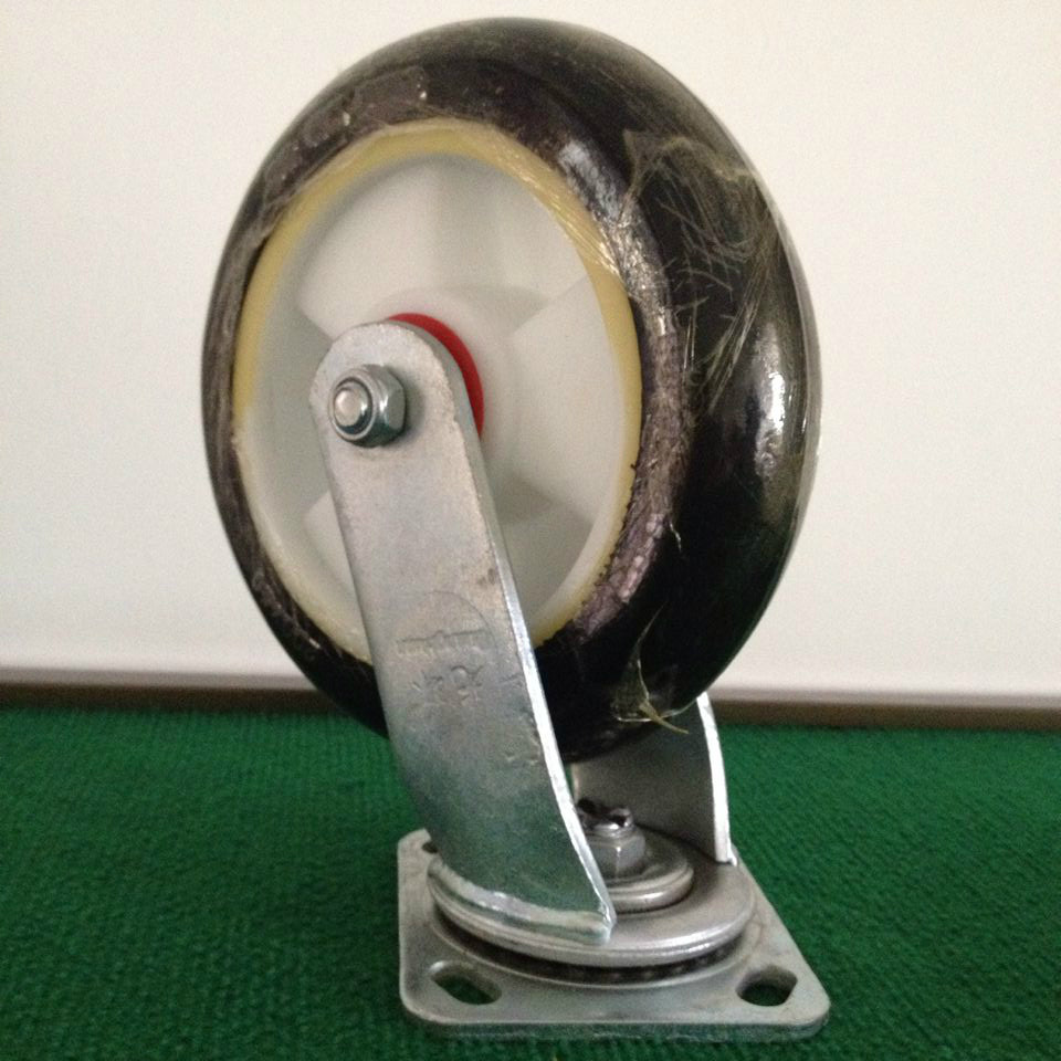 Roda Getah 8-Inci Roda Pusing Tugas Berat Roda Senyap Roda Troli Rata ...