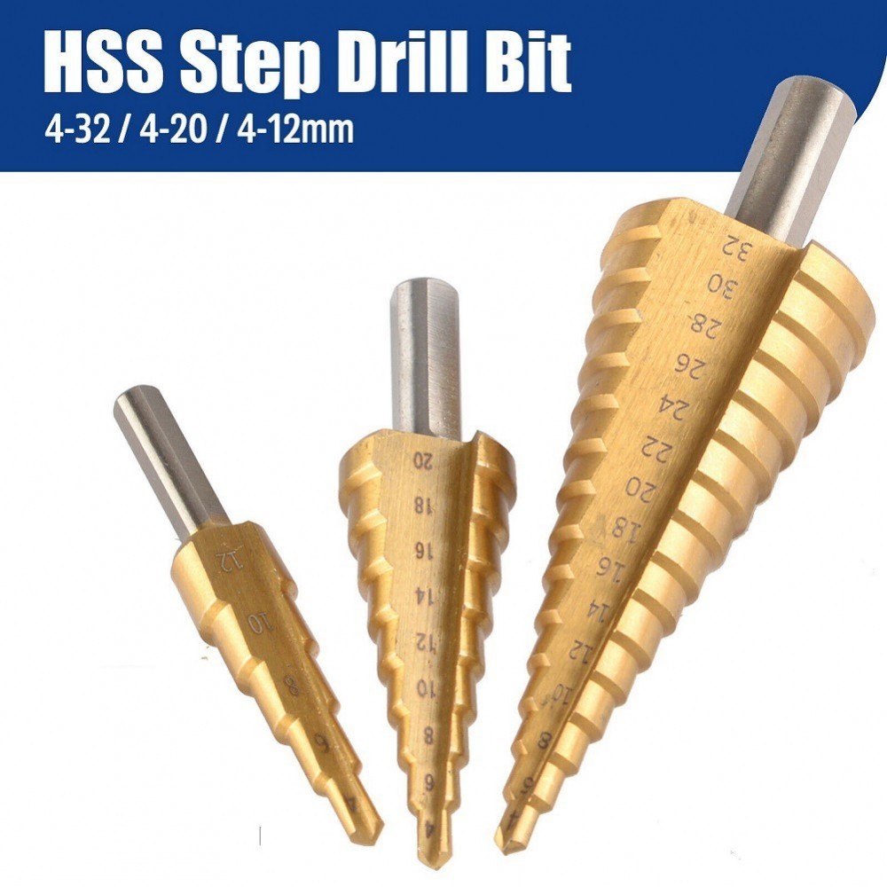 Heavy Duty HSS Step Cone Drill Bit for Multiple Material Cutting 4 20mm ...